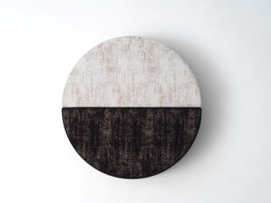 OLLI MEZZALUNA Upholstered fabric pouf By PF Stile