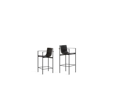 OMBRA High stool with armrests with back By Lema | design Piero Lissoni