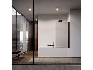 OMEGA Glass bathtub wall panel By DISENIA