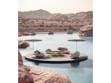 ORGANIX LOUNGE Low ceramic garden side table By Royal Botania