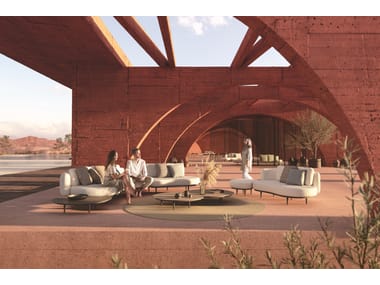 ORGANIX LOUNGE Low ceramic garden side table By Royal Botania