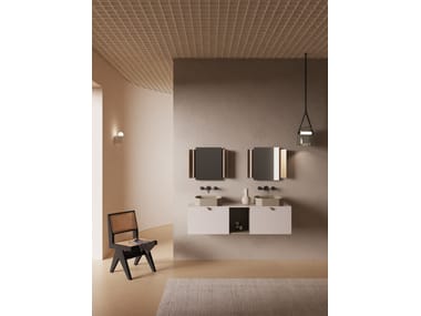 ORIGAMI Double wall-mounted vanity unit with doors By Ex.t | design ...