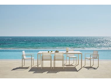 ORIGIN Batyline® garden chair with armrests By POINT | design Mario Ruiz