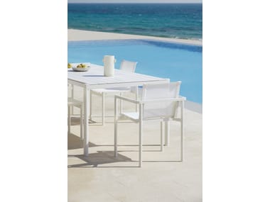 ORIGIN Batyline® garden chair with armrests By POINT | design Mario Ruiz