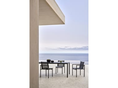 ORIGIN Batyline® garden chair with armrests By POINT | design Mario Ruiz