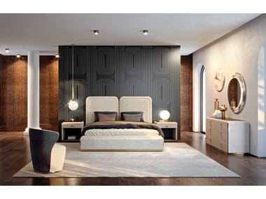 ORION L | Bedside table Rectangular wooden bedside table with drawers ...