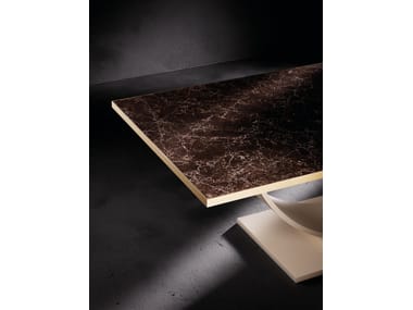 ARK Rectangular steel dining table and quartz top By ORO NERO Collection