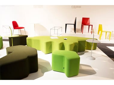 Sectional upholstered fabric pouf OTTOMAP By grado design design Alex Chai