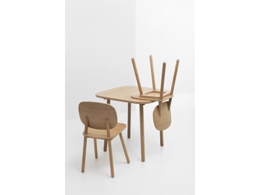 PADDLE Tavolo quadrato in legno By CRUSO | design Benoît Deneufbourg