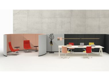 Sound absorbing freestanding fabric office screen PARAVAN By arper ...