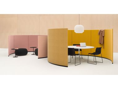 Sound absorbing freestanding fabric office screen PARAVAN By arper ...