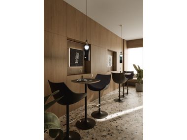 PASSION High fabric stool with footrest By Cassina | design Philippe Starck