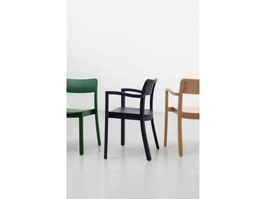 PASTIS Stackable wooden chair with armrests By Hay | design Julien Renault