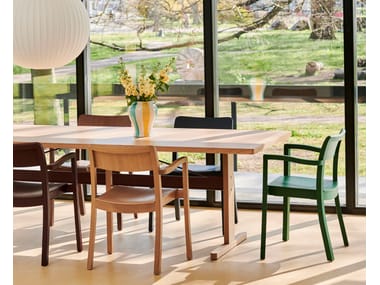 PASTIS Stackable wooden chair with armrests By Hay | design Julien Renault