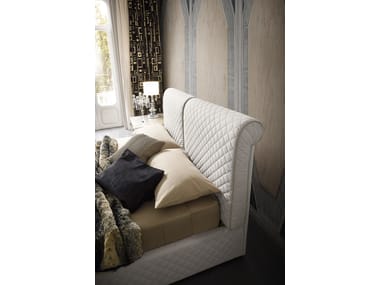 Fabric double bed with upholstered headboard PATRICK By Felis
