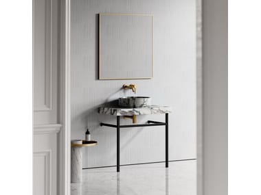 PERLATO | Arabescato marble washbasin Countertop round Arabescato ...