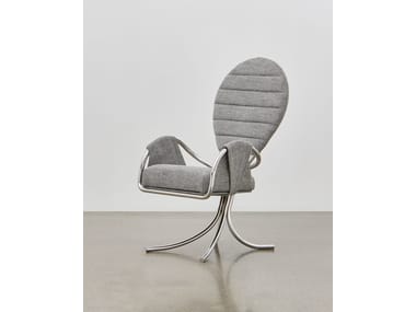 PH POPE CHAIR | Fabric armchair Trestle-based fabric armchair with ...
