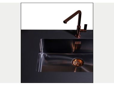 Built-in stainless steel sink PHANTOM EDGE 40X40 GUNMETAL VINTAGE ...