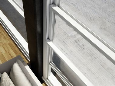 PHANTOM GLASS Guillotine vertical panoramic window By DIRELLO