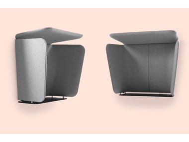 Acoustic wall-mounted fabric phone booth PHONEBOX By Prooff design AXIA