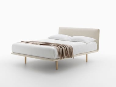 FILO UP Fabric double bed with upholstered headboard By PIANCA
