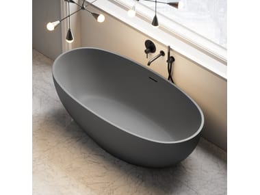 PICASSO Freestanding oval Resin Stone bathtub By LUSSO