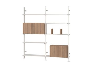 PIRA G2 Open wall-mounted aluminium and wood bookcase By String ...