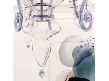 LOREDAN Murano glass modern chandelier By PIUMATI Murano Glass