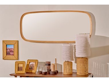 QUERCUS Rectangular framed oak mirror By POMAX