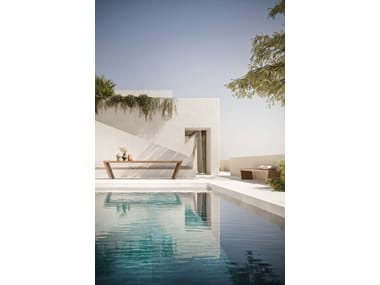 XY Rectangular solid wood garden table By MODULNOVA | design Carlo ...