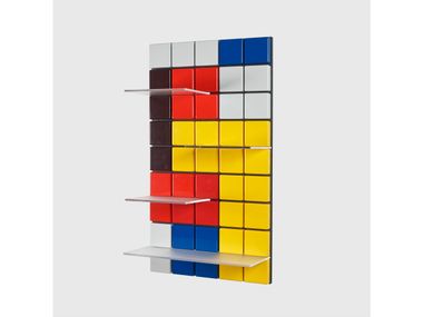 CONFETTI CK BAUHAUS Modular floating ABS bookcase By Pellington Design