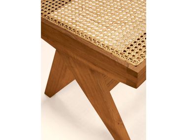 TEAK AND CANE BENCH Bench By Phantom Hands