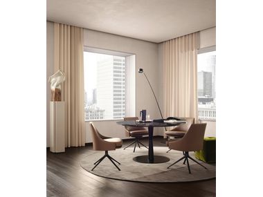 FLUTE Round marble table By Poliform | design Roberto Barbieri