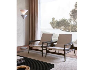 IPANEMA Leather armchair with armrests By Poliform | design Jean-Marie ...