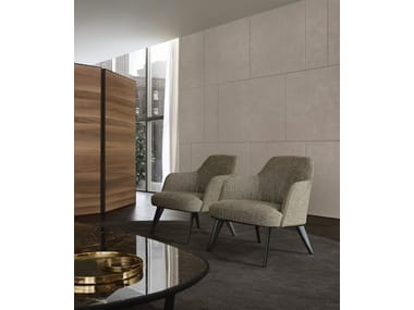 JANE Fabric armchair with armrests By Poliform | design Emmanuel Gallina