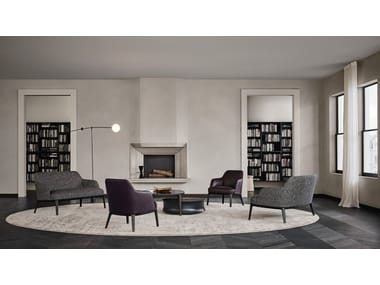 JANE Fabric armchair with armrests By Poliform | design Emmanuel Gallina