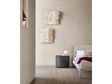 KELLY Oval wooden bedside table with drawers By Poliform | design ...