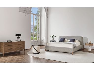 SOFTBAY Wooden double bed with upholstered headboard By Porada | design ...