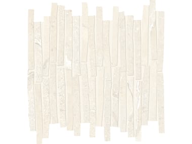 UNIQUE INFINITY WHITE Porcelain stoneware wall/floor tiles with stone ...