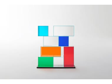 QUANTUM Modular crystal bookcase By Glas Italia | design Piero Lissoni