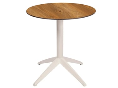 QUATRO FIX ROUND Polypropylene garden table with 4-star base By Ezpeleta