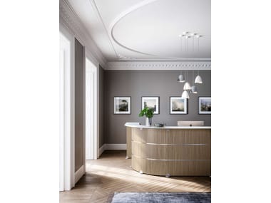 RECEPTION GLASS Modular reception desk By Quadrifoglio Group