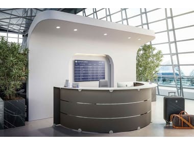 RECEPTION GLASS Modular reception desk By Quadrifoglio Group