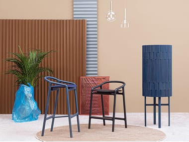 Solid wood highboard REPETA 03 By Woak design Andrea Steidl