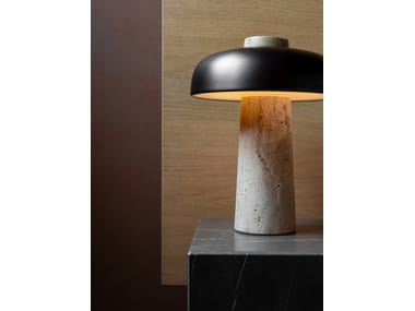 REVERSE TABLE LAMP LED travertine table lamp with Dimmer By MENU | design ALEKSANDAR LAZIC