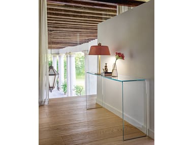RIALTO Rectangular glass console table By Fiam Italia
