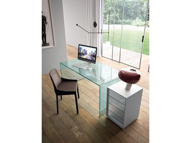 RIALTO Rectangular glass office desk By Fiam Italia