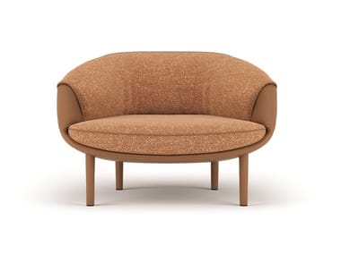 RIBAN Fabric and leather armchair By Turri | design Toan Nguyen