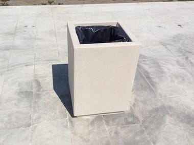 RING Reconstructed stone litter bin By Viscio Urban Design