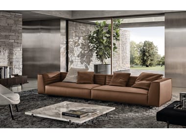 ROGER Sectional fabric sofa By Minotti | design Rodolfo Dordoni
